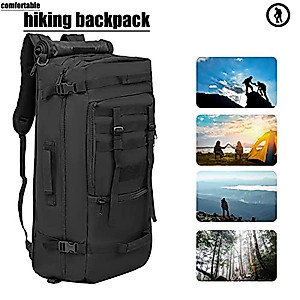 IFANGZHIWUI Hiking Backpacks 50L Camping Backpacks for Men Women 600D Oxford Outdoor for Traveling With Waterproof cover (black, 50L)
