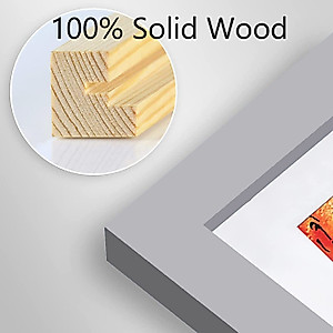 HorsonLife Picture Frames 12x16, Grey 12x16 Frame Fits For Diamond Painting/Poster/Oil Painting, Natural Solid Wood 30x40cm Picture Frame With Acrylic Protection Glass For Christmas Photo Gift