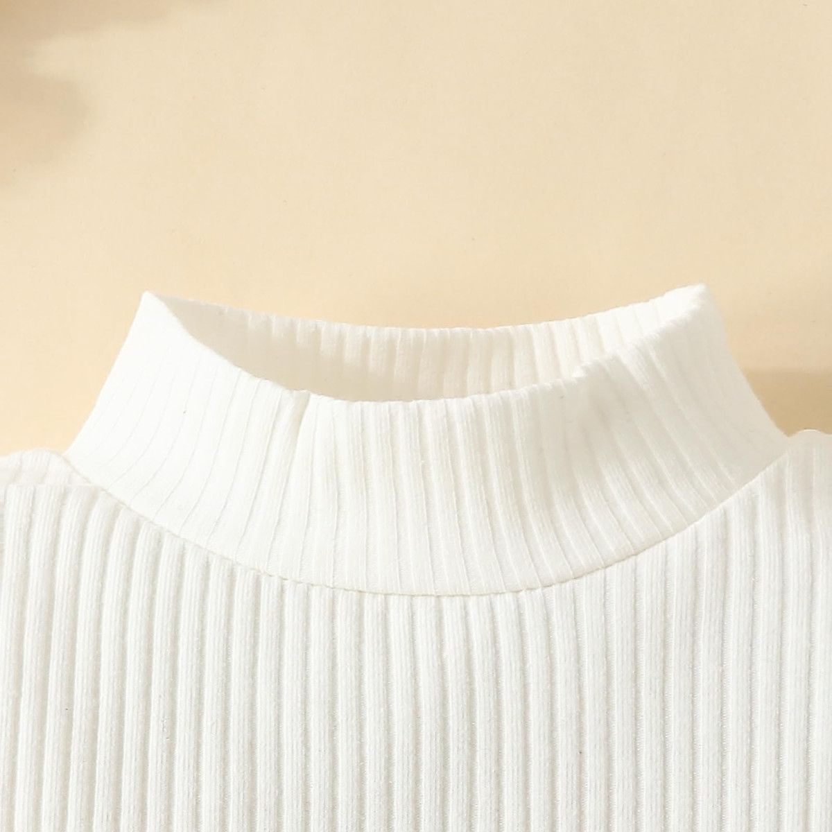 TUSFTAY Toddler Baby Girl Outfits Fall Winter Clothes Ribbed Long Sleeve Tops Houndstooth Print Mini Skirts Beret 3PCS Set (B White, 18-24 Months)