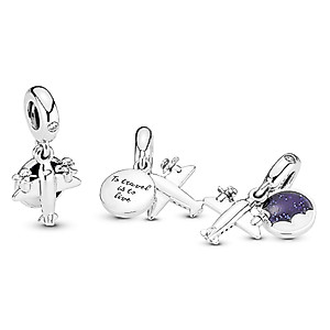 PANDORA Propeller Plane, Mixed Enamel & Clear CZ