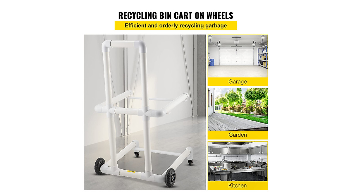VEVOR Plastic Recycling Cart - Durable & Easy to Assemble