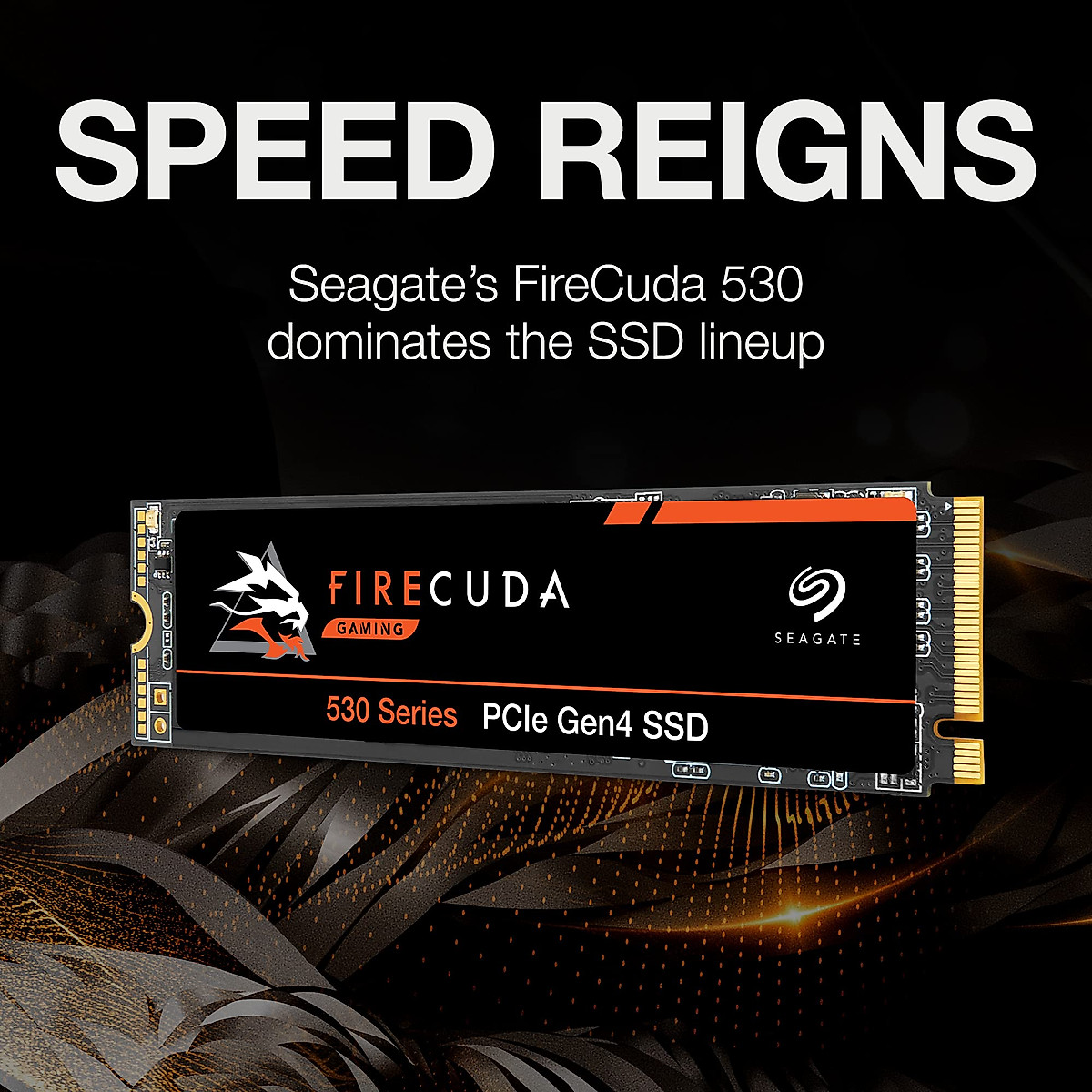 Seagate FireCuda 530, 1TB, Internal SSD, M,2 PCIe 4th Gen 4 NVMe 1.4, 7300MB/s, 3D TLC NAND, 1,275 TBW, 1.8M Hours MTBF, for PC, 3 Year Rescue Services (ZP1000GM3A013)