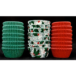 Christmas Candy Cups, Red Green and Holly Qty 600
