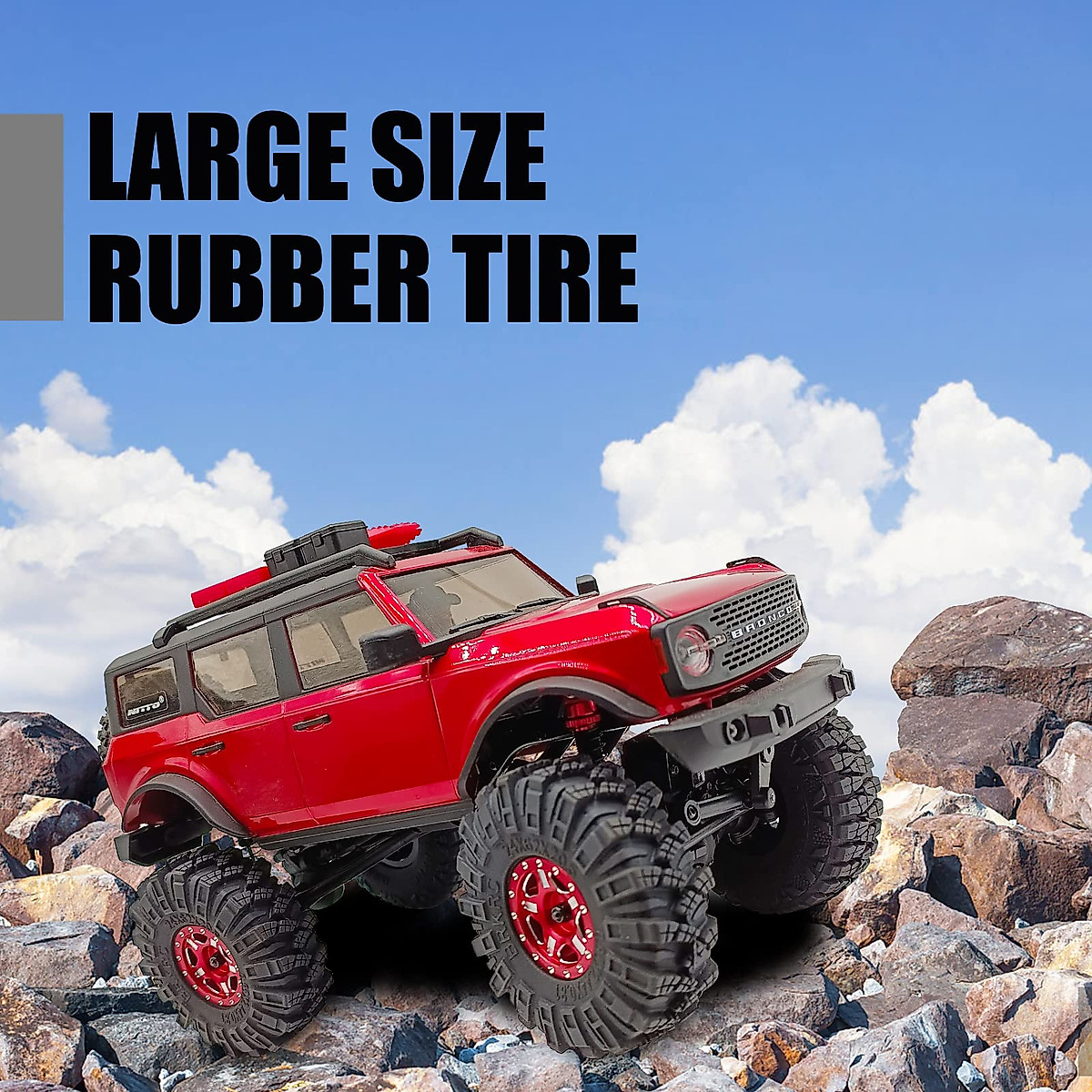 4PCS 1.0 Tires Crawler Mud Terrain Soft Rubber Tires for Axial SCX24 Gladiator Bronco C10 JLU Deadbolt B17 1/18 TRX4M 1/24 RC Crawler Car, 62mm*20mm…