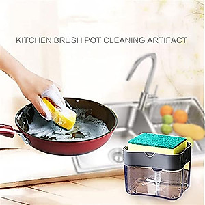 Soap Pump Dispenser Soap Dispenser Pump with Sponge Manual Press Liquid Dispenser Container Manual Press Soap Organizer Kitchen Tools Bottles Dispenser (Color : Brass)