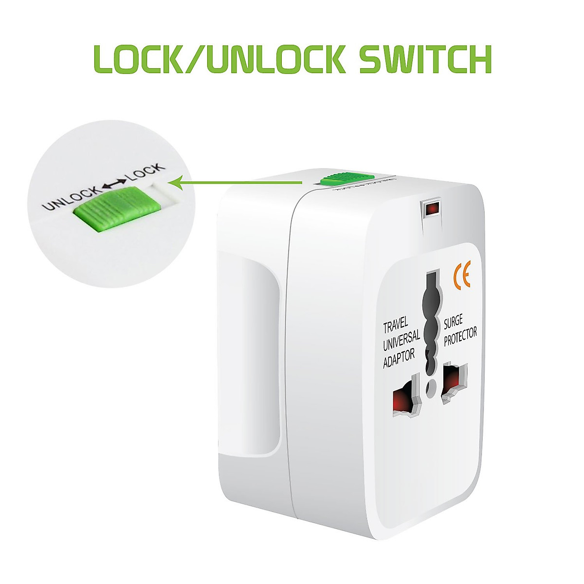 Travel Adapter, Universal All-In-One Worldwide International Travel Plug Converter-USA EU AUS/NZ UK Europe Asia And Works on All Country