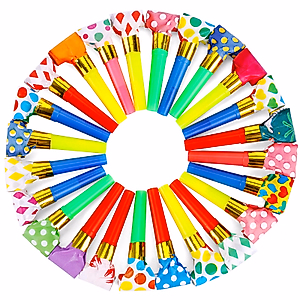 LovesTown 40PCS Party Blowers, Colorful Birthday Noisemakers Birthday Blow Horns Party Whistles New Years Party Noisemakers Party Blowouts