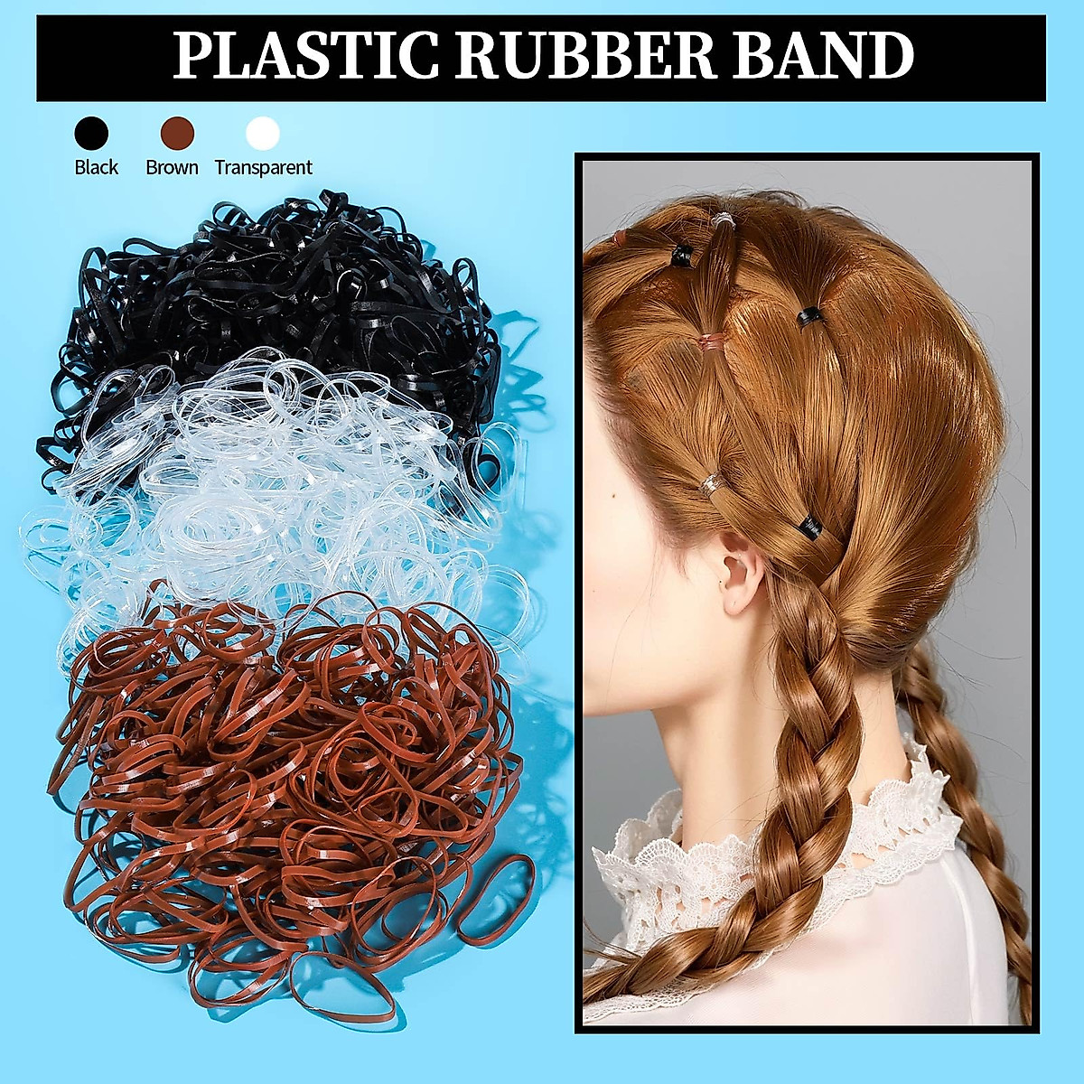 FANDAMEI Hair Accessories Kit - Elastic Hair Ties, Cotton Bands, Rubber Bands, Hair Pins, Rat Tail Comb for Women