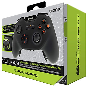 Bionik VULKAN Advanced Wireless Gaming Controller- For Windows PC, Android, Steam and VR Devices with Programmable Paddle Buttons- Dual Connectivity - Android