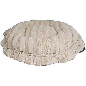 Bessie and Barnie Ultra Plush Natural Beauty/Wolfhound Grey Deluxe Luxury Shag Dog/Pet Lily Pod Bed Machine Washable