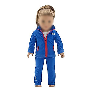 Emily Rose 18-inch Doll Clothes Clothing Accessories Gift Set | USA 2-Piece Warm Up 18-inch Doll Outfit Clothing Set Accessory | Gift Boxed | Fits Most 18" Dolls