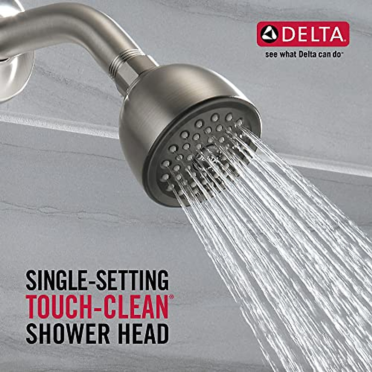 Delta Faucet Single-Spray Touch-Clean Shower Head, Chrome RP38357