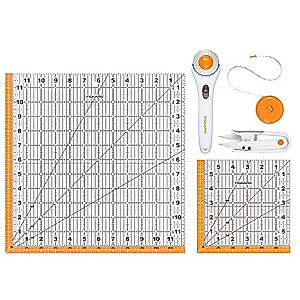 Fiskars Crafts Essentials, Quilting Set, Orange/White 5 Count