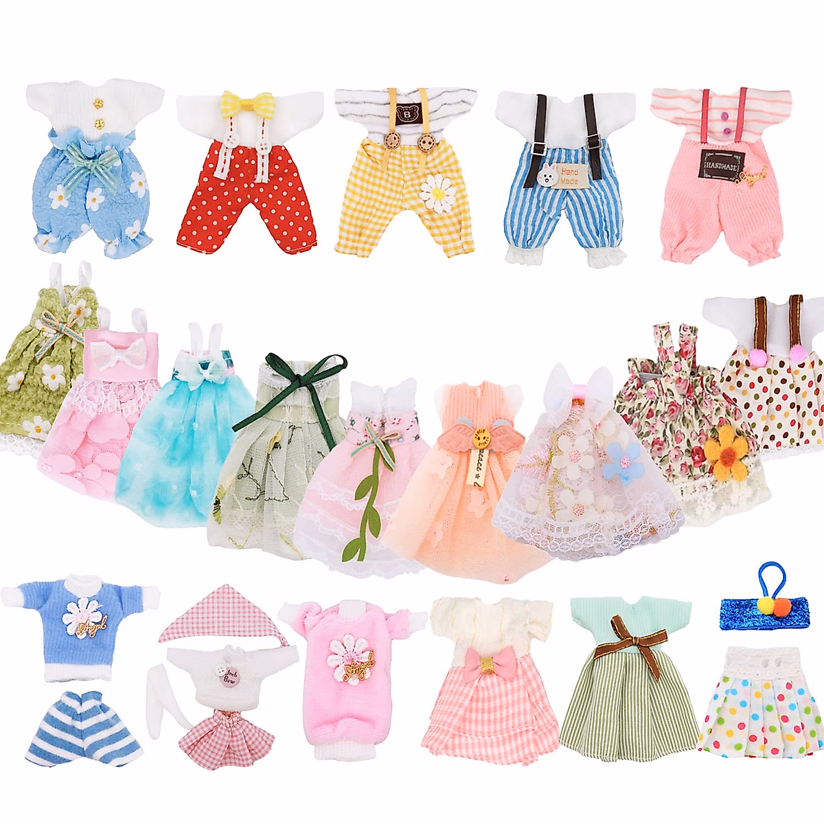 Albrost 6 Inch Princess Mini Doll Clothes, 20 Sets Fashion Doll Outfits for 6inch Small Doll Girl Christmas Birthday Gifts
