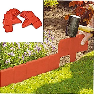 Gorgeous Garden Edging Borders - Durable Landscape Border Fence with Spliceable Lawn Edging Stones for Flowerbeds & Sidewalks