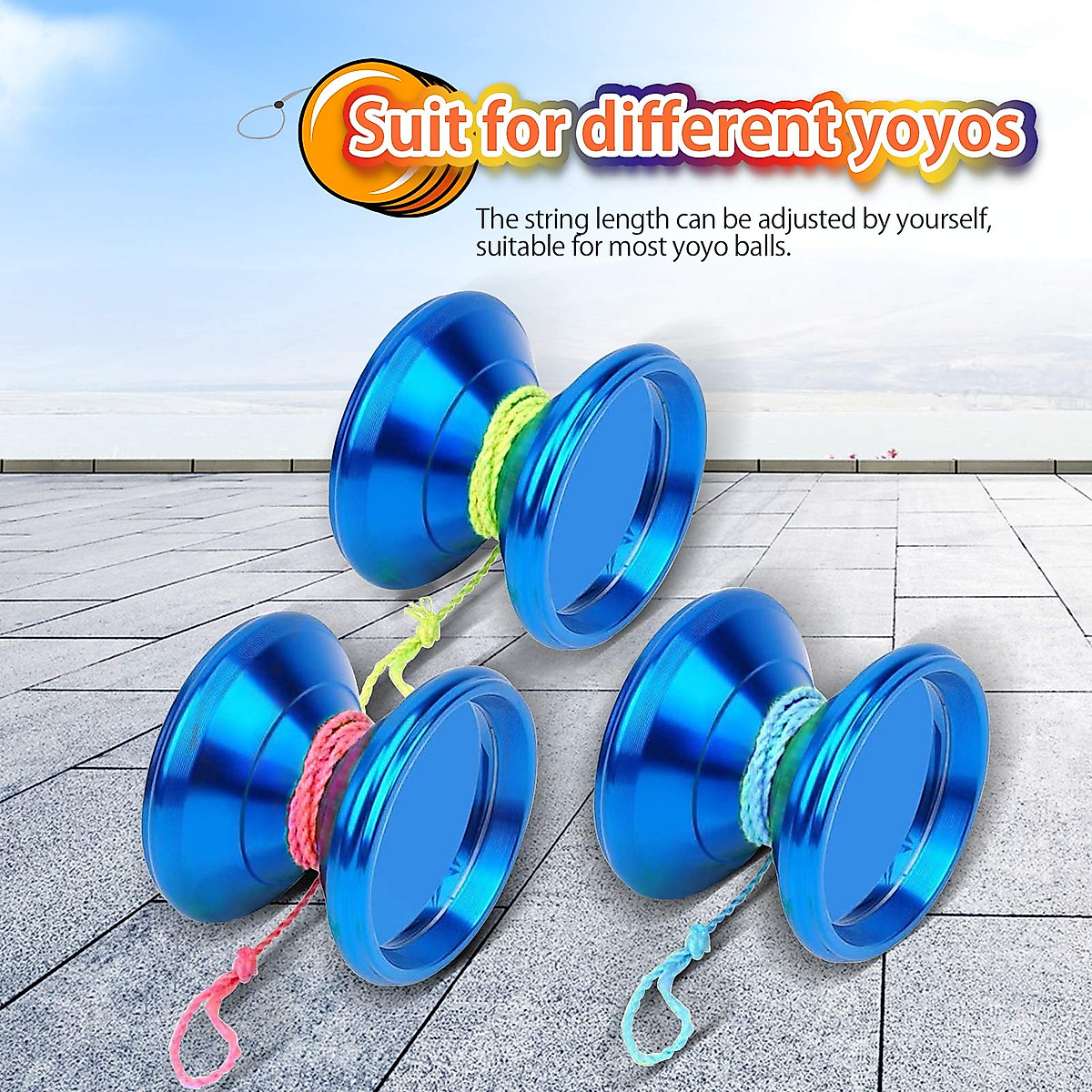 HNYYZL Polyester Yoyo String with 100pcs Professional Yoyos String Replacement for Responsive and Non Responsive Yoyos and 10 Pieces Finger Brace