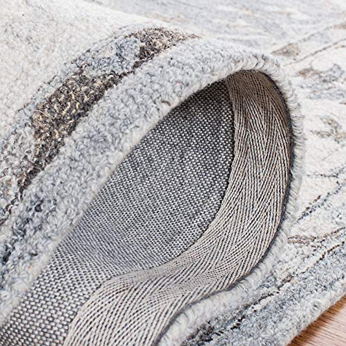 SAFAVIEH Suzani Collection 3' x 5' Grey/Ivory SZN331A Handmade Boho Premium Wool Area Rug