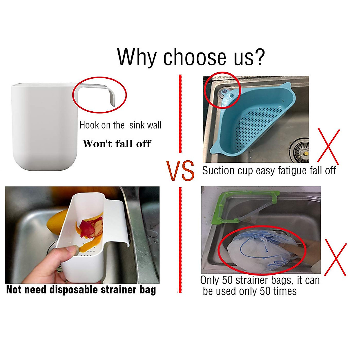 Sink Drain Strainer Basket Kitchen Sink Strainer Sink Food Catcher Kitchen Food Residue Waste Leftovers Strainer Over Sink Drying Rack Triangle Swan Cactus Suction Cup Corner Sink Strainer