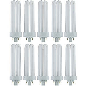 Sunlite PLT42/E/SP65K/10PK 6500K Daylight Fluorescent 42W PLD Triple U-Shaped Twin Tube CFL Bulbs with 4-Pin GX24Q-4 Base (10 Pack)