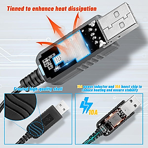 FARSENSE USB DC 5V to 12V Step Up Power Cable(3ft), USB to DC 12V Adapter with DC Jack 5.5 x 2.5mm(3.5 x 1.35mm), USB Boost Converter Supports LED Indicator