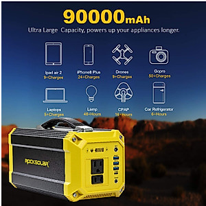 ROCKSOLAR Portable Power Station 300W Utility RS630A - 333Wh Backup Lithium Battery, Solar Generator Power Supply with AC/USB/12V DC Outlets for Camping, RV, Home, Outdoor, Emergency
