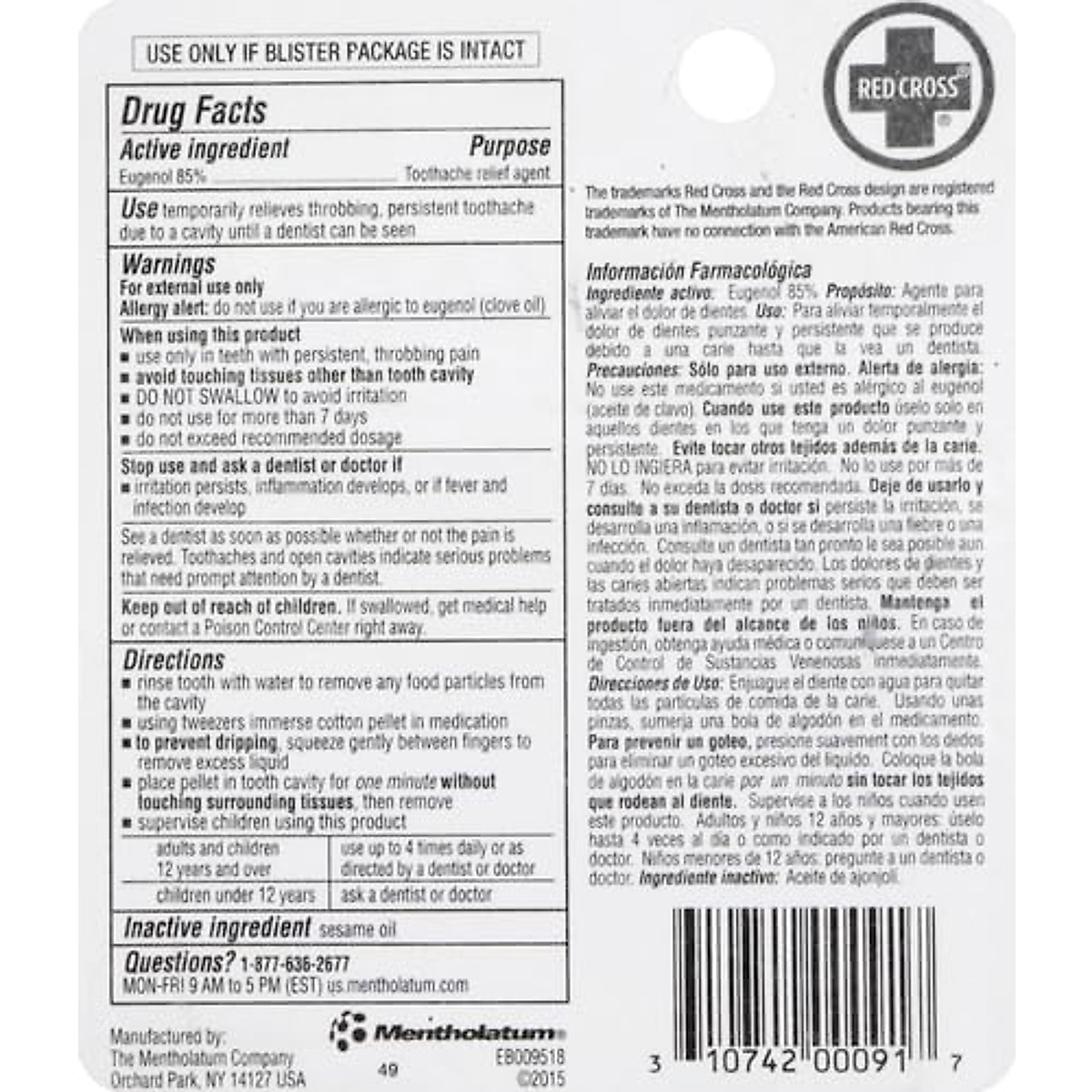 Red Cross Toothache Complete Medication Kit 0.12 oz Pack of, 2 Count