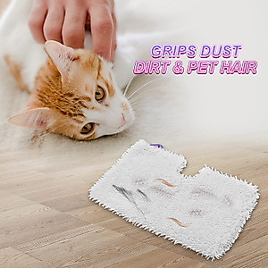 Steam Mop Replacement Pads for Shark Steam Mops S3500 Series S3501 S3601 S3550 S3901 SE450 S3801CO S3601D S2901 S2902 Steam Pocket Mop Pads Floor Cleaning Microfiber Reusable for Shark Mop Pads,6 Pack