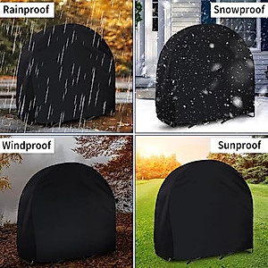 HOMEYA Firewood Log Hoop Cover 40 Inch, Outdoor Heavy Duty 600D Oxford Waterproof Weather Resistant Patio Ring Log Rack Cover, with Double-Ended Zipper Running Through, Round Wood Pile Holder Storage