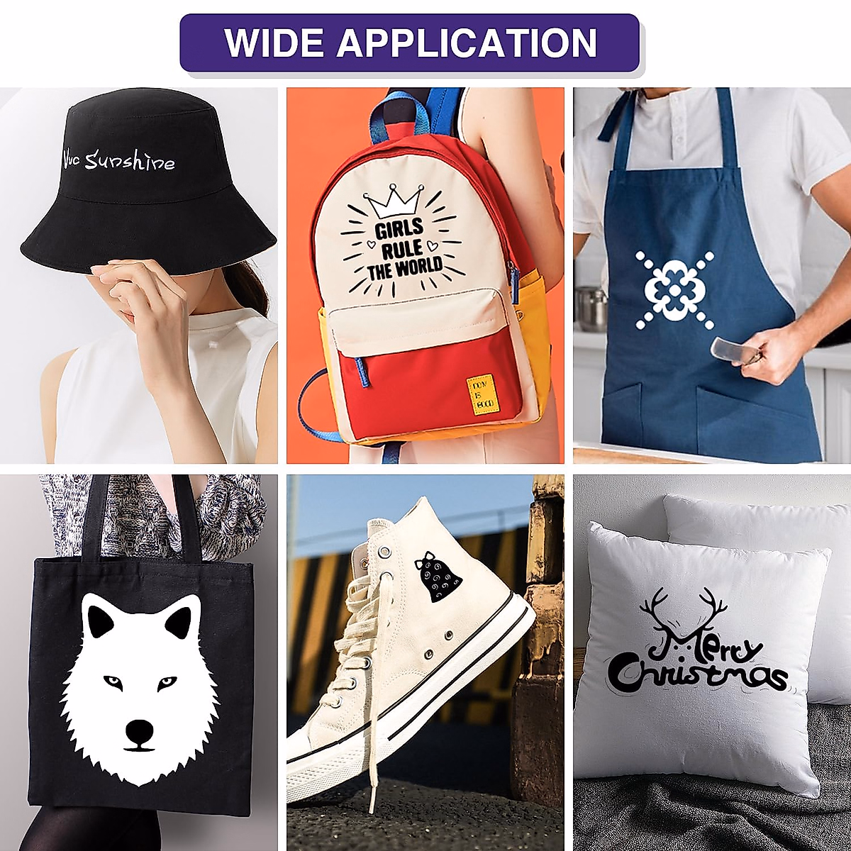 CAREGY 2Rolls 12" x 20ft HTV Vinyl Rolls Black and White Set Heat Transfer Vinyl for T-Shirts Iron on Vinyl Easy to Cut Weed for DIY Heat Vinyl (12" x 20ft Each Roll)