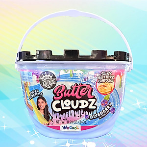 COMPOUND KINGS Fluffy Butter Cloudz Compound Bucket for Girls & Boys | Sensory Toys | Non-Toxic & Non-Sticky | Stress Relieving Tactile | (Bright Blueberry)