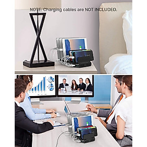 [Bundle] 4-Port USB 3.0 Hub Long Cable 48-inch with Micro USB Charging Port & QC3.0 Charging Station for Multiple Devices
