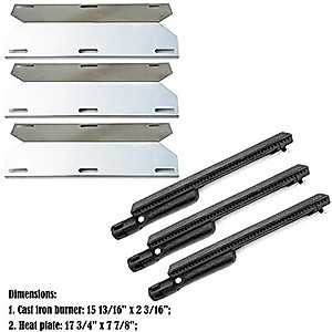 Direct Store Parts Kit DG225 Replacement for Jenn Air 730-0163, 720-0163 Gas Grill Repair Kit Burner and Heat Plates - 3 Pack