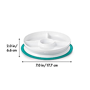 OXO Tot Stick & Stay Suction Divided Plate - Teal