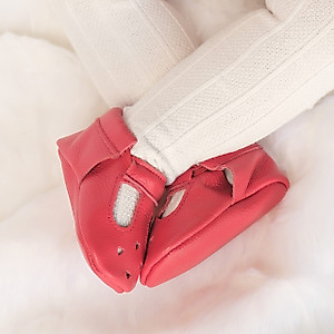 BirdRock Baby Mary Jane Moccasins - Genuine Leather Soft Sole Baby Girl Shoes for Newborns, Infants, Babies, and Toddlers (Rose Gold, US 5.5)