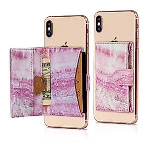 Cardly | Stick On Cell Phone Wallet and Card Holder for Phone Case | iPhone Compatible(Pink)