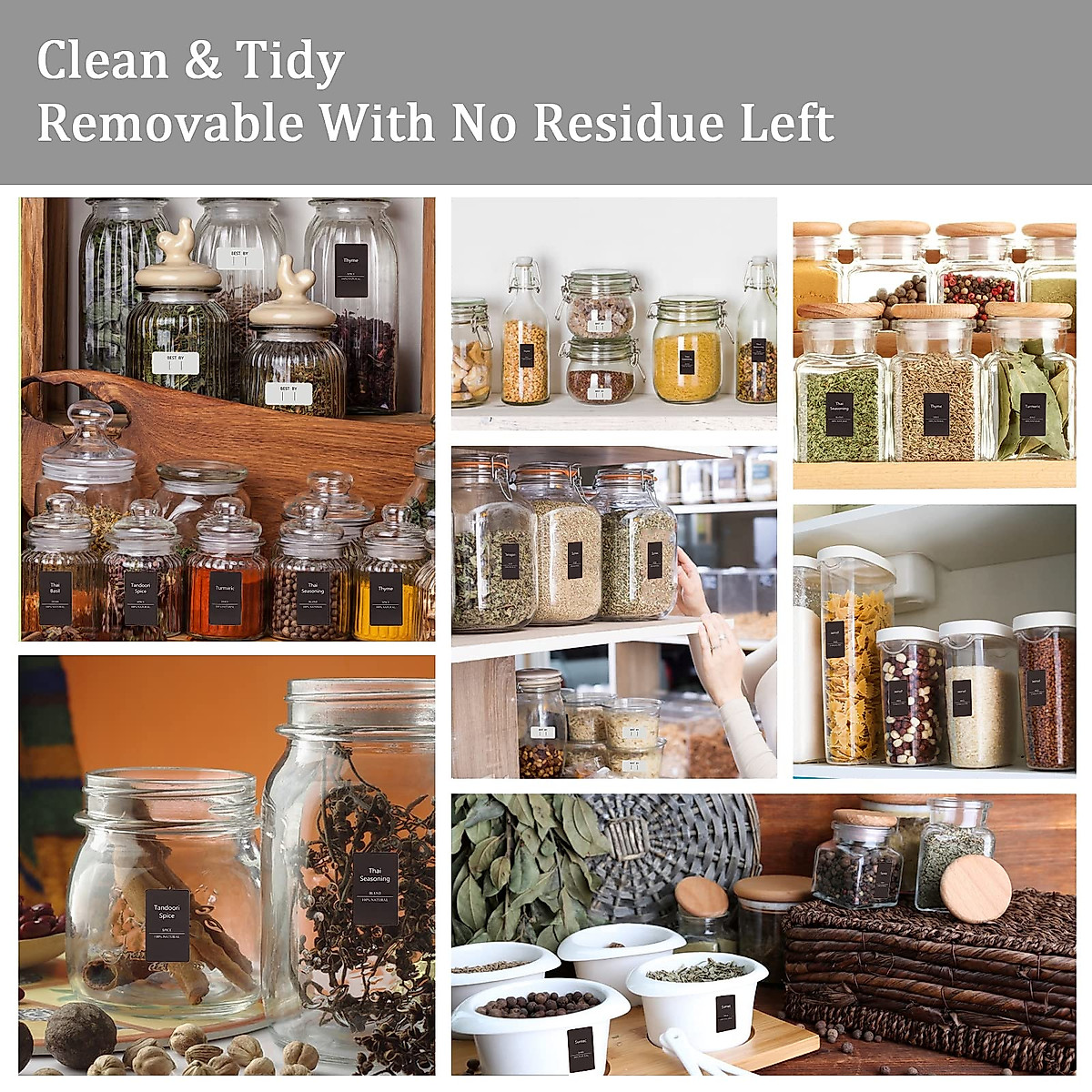 NBEADS 275 Pcs Spice Jar Labels, Kitchen Labels for Jars Pre-Printed Pantry Label Stickers Self-Adhesive Spice Container Labels for Kitchen and Pantry Organization and Storage
