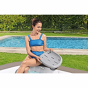 Bestway SaluSpa Underwater Durable Non Slip Swimming Pool and Spa Comfort Seat with Adjustable Height Legs and Weighted Feet, Gray
