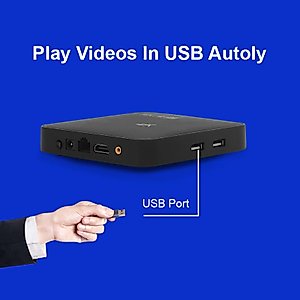 Lunzn Smart Digital Signage Player with Non-Subscription CMS Software 7x24 Stable Auto Play Make TV Set Become LCD Display Andriod 4K Advertising Media Player(YM05)