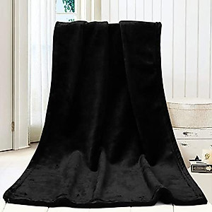 Black Plush Blanket, 45X65CM Black Blanket Queen Size, Super Soft Fluffy Throw Blankets for Couch, Sofa and Bed