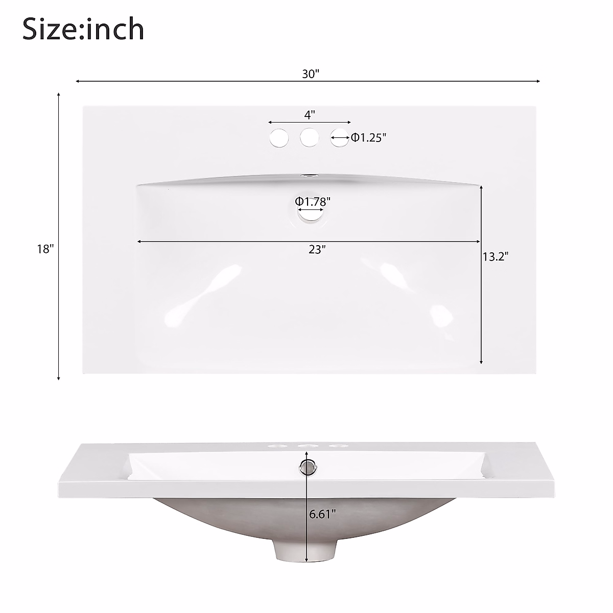 30'' Bathroom Vanity with Top Sink, Modern Bathroom Storage Cabinet with 2 Drawers and a Tip-out Drawer, Single Sink Bathroom Vanity, Bathroom Storage Cabinet Vanities for Bathroom Navy Blue 30inch