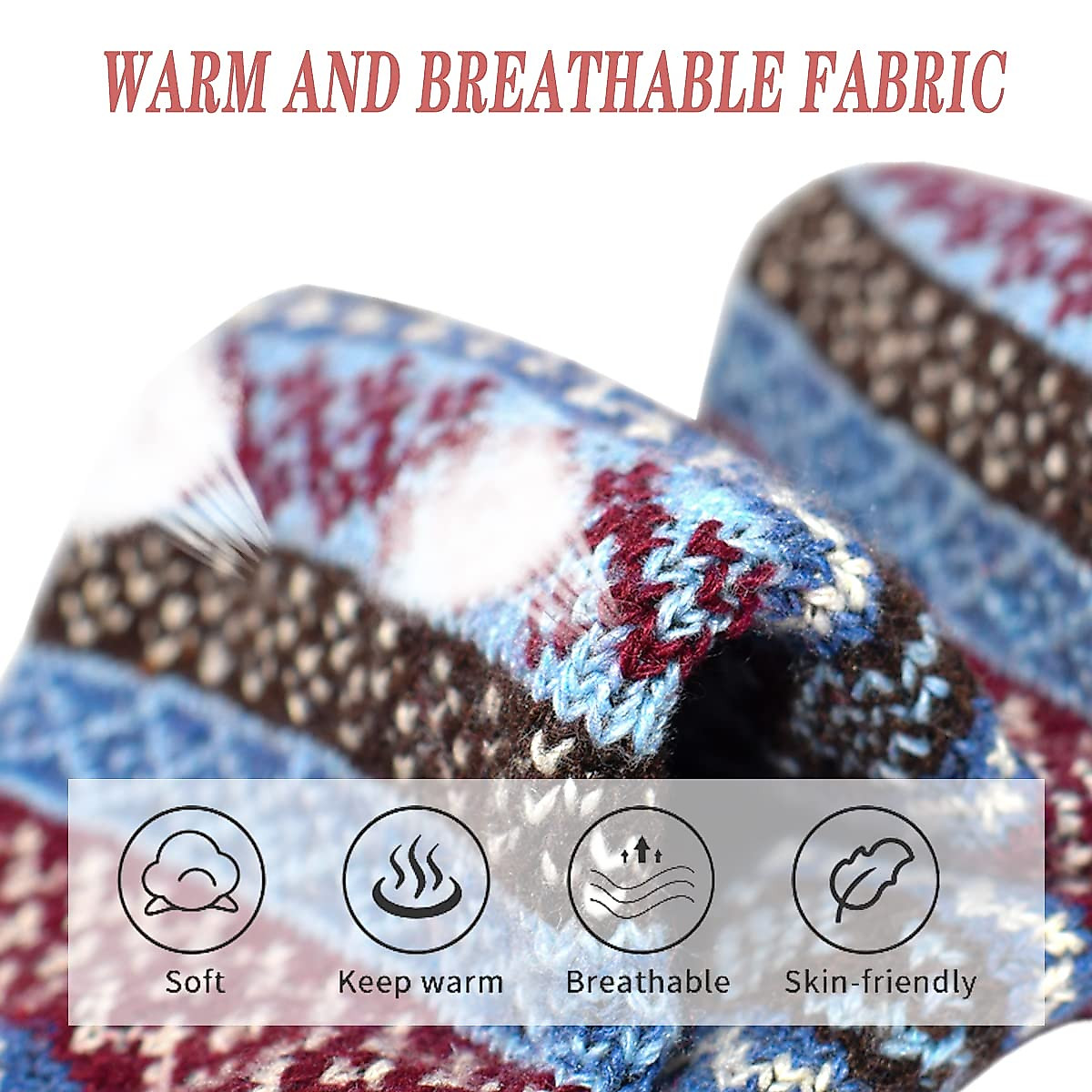 YQHMT Wool Socks for Women Gifts Winter Warm Thick Thermal Vintage Knit Soft Comfy Crew Socks Stocking Stuffers, Christmas Gifts