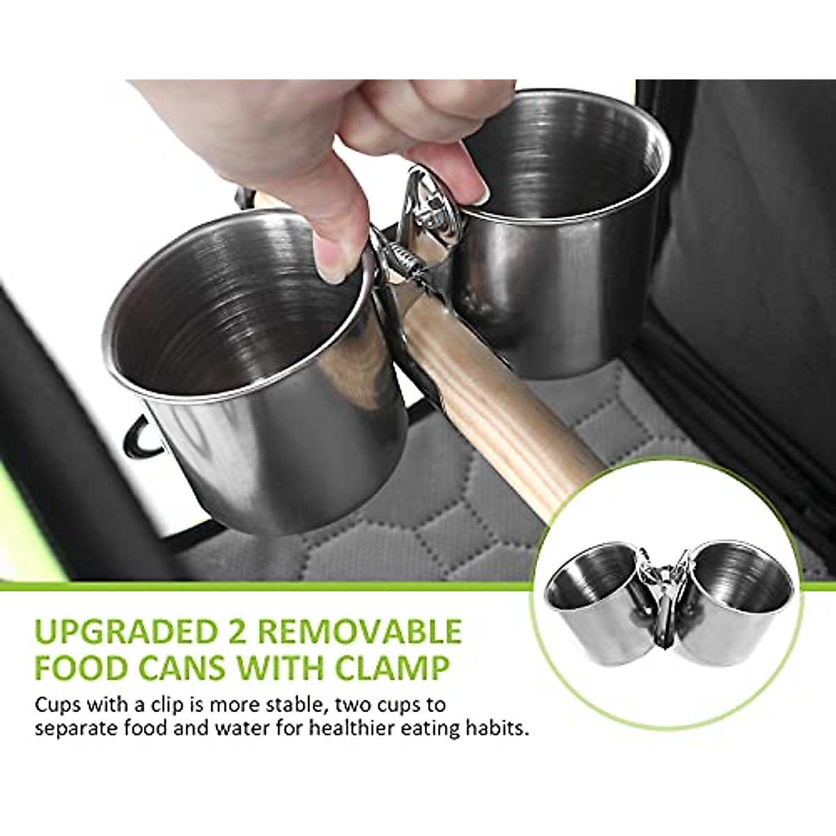 Pecute Bird Carrier Backpack, Parrots Bird Backpack with Visible Window, Adjustable Height Standing Perch, Feeding Cans, Waterproof Pads, Lightweight Foldable Birds Travel Cage for Hiking Camping