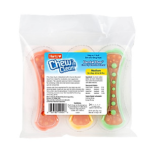 Hartz Chew 'n Clean Dental Duo Dog Treat & Chew Toy, Color Varies, Medium, 3 Pack