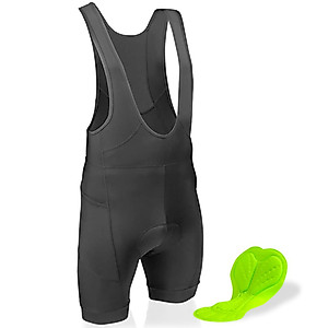 AERO|TECH|DESIGNS | Men's 3D Gel Padded Bike Bib-Shorts | Black | X-Large