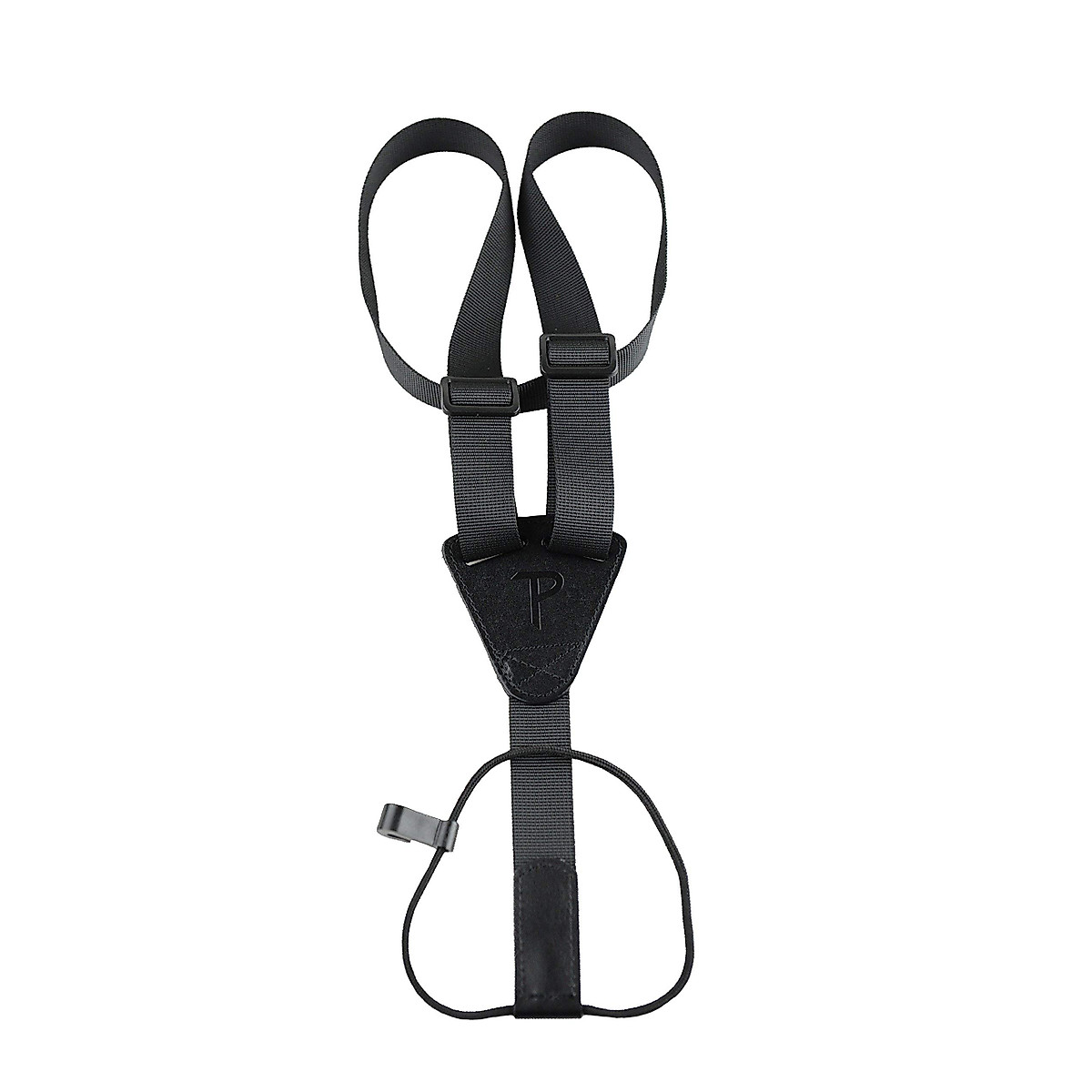 Perris Leather Ukulele Strap - 2" Wide Woven Classical Strap with Plastic J Hook - Made in Canada - Black