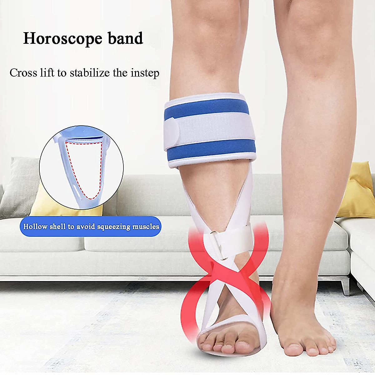 WILLQ Foot Drop Orthosis Ankle-Foot Orthosis Foot Drop Support Brace Padded Drop Foot Brace Ankle Foot Support Foot Drop Stroke Achilles Tendon Injury Keeping Foot Straight Right Angle,Right,Middle