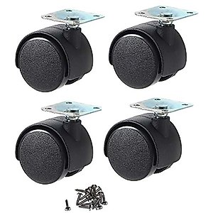 Katahomie Caster Wheels 1.5 inch Nylon Swivel Plate Casters Pack of 4 with Screws