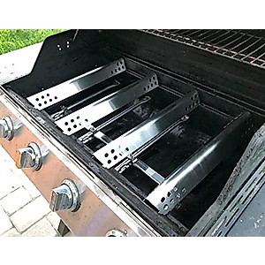 Dongftai SD63C (4-Pack) 15 1/2" Stainless steel heat plates and burner Replacment Parts for Charbroil Advantage Series 4 Burner 463344116, 466344116 Gas Grill Models