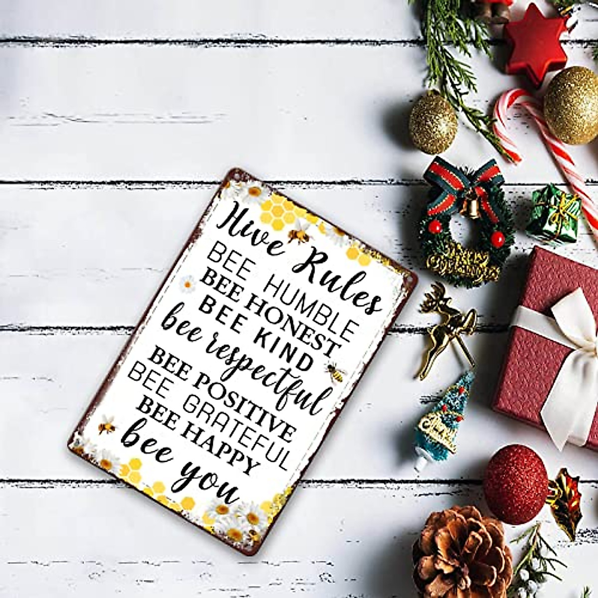 Bee Hive Rules Sign for Home & Garden Decor