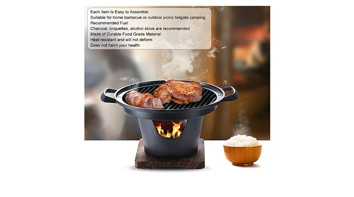 Mini Hibachi Grill 6.7in Portable Japanese Style Barbecue